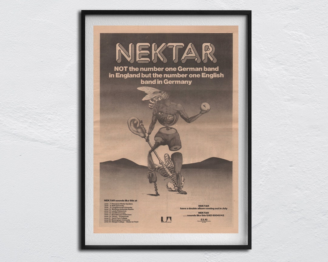 NEKTAR Poster - 1973 Original NME - Roye Albrighton, Allan "taff ...