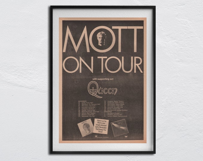 1973 Poster QUEEN / Mott the Hoople Original NME Front/back Also Big ...