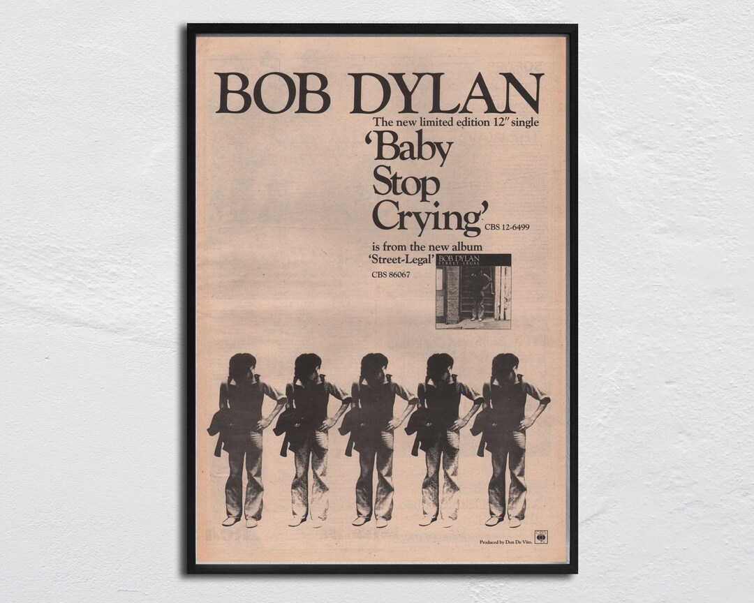 BOB DYLAN Poster 1978 Original NME - and the Band - Baby Stop Crying ...