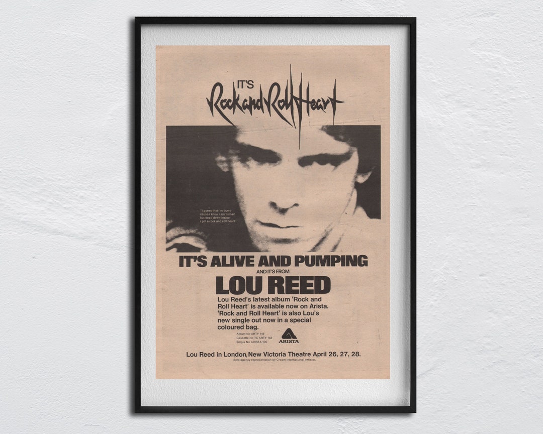 LOU REED Poster 1977 Original NME Formerly Velvet Underground, the ...