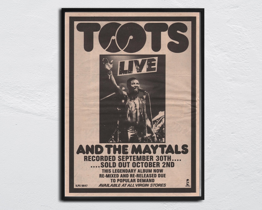 TOOTS and the MAYTALS Poster - 1980 Original NME - Live - Frederick ...