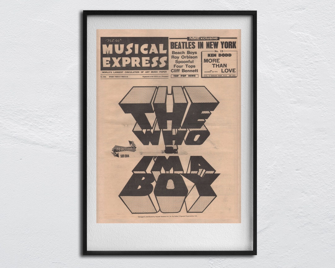 The WHO POSTER - 1966 Original NME - I Am a Boy - John Entwistle, Roger ...