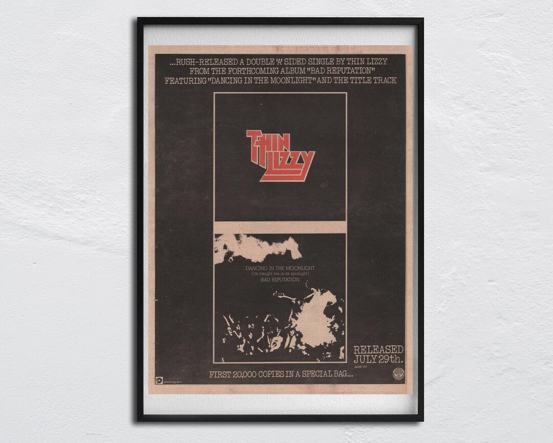 1977 Poster THIN LIZZY / Phil Lynott - Original NME - Dancing in the ...
