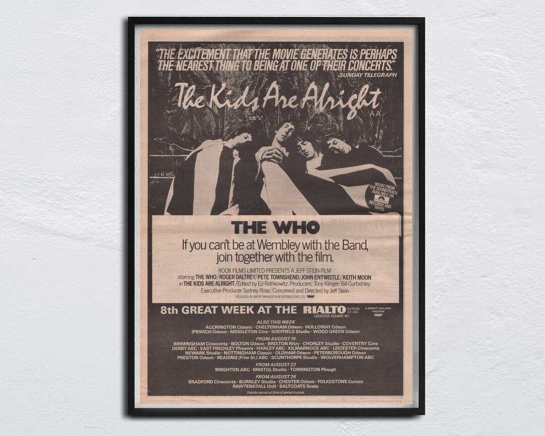 The WHO - 1979 NME Poster - the Kids Are Alright / the Movie - John ...