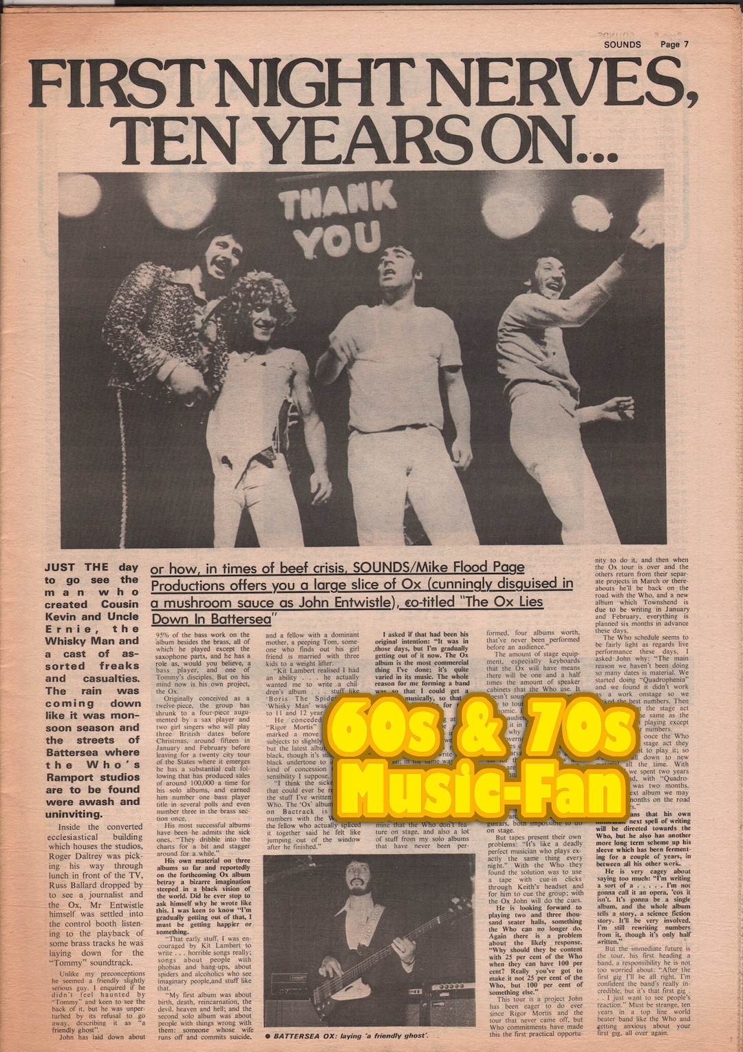 The WHO 1974 Original Sound First Night Nerves, Ten Years on John ...