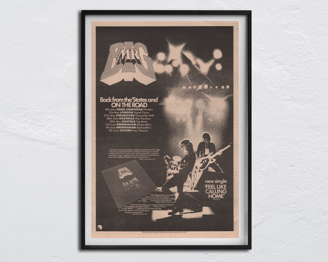 Mr. BIG 1977 POSTER Original NME Jeff Dicken, Pete Crowther / Feel Like ...