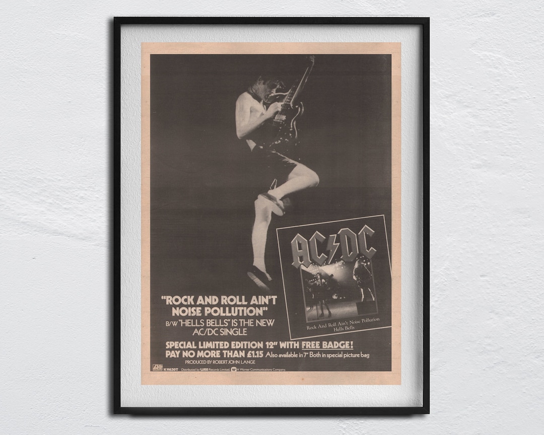 AC/DC - 1980 Poster Original NME - Rock and Roll Aint Noise Pollution ...