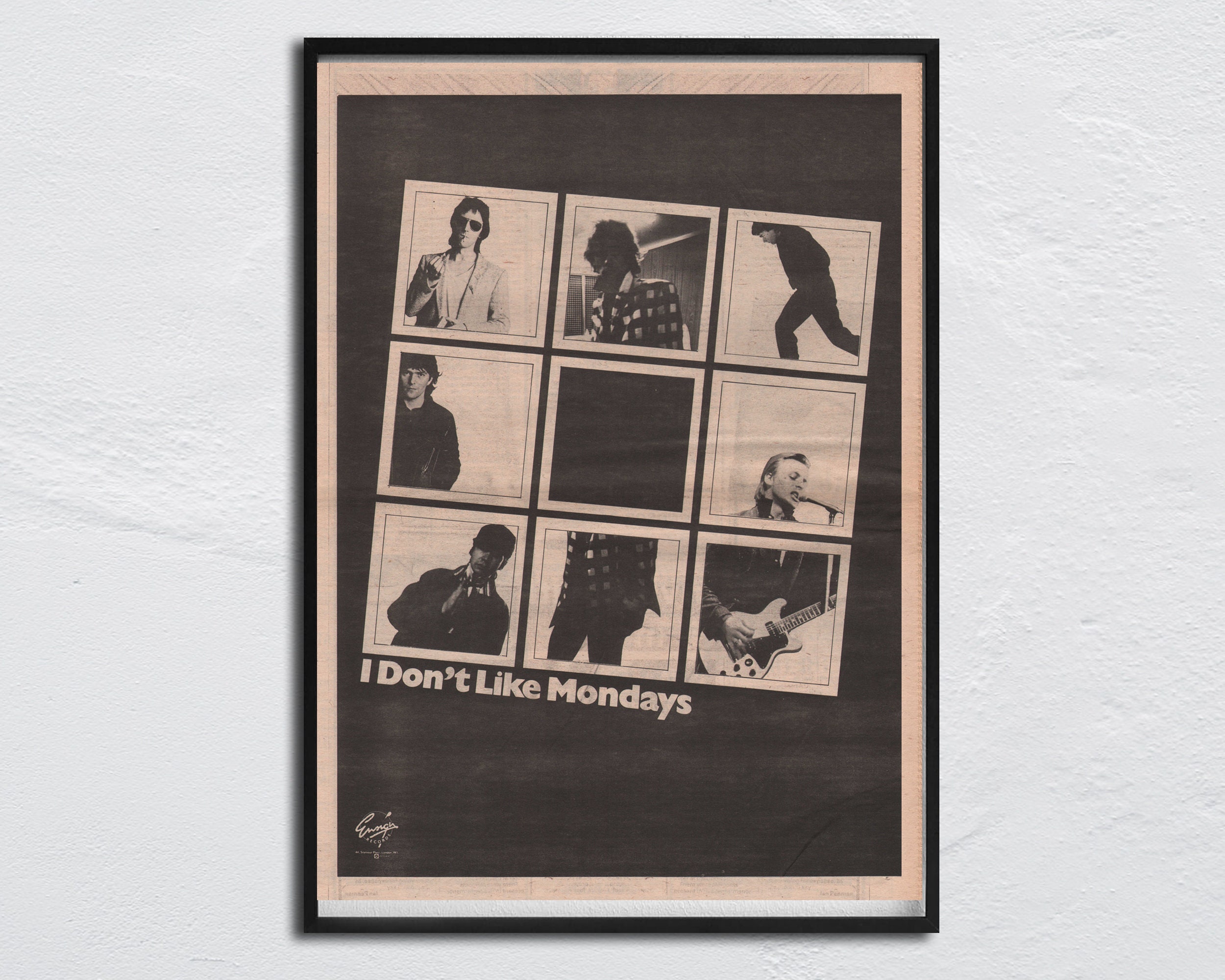 BOOMTOWN RATS - 1979 Original NME Poster - I Dont Like Mondays - Bob ...