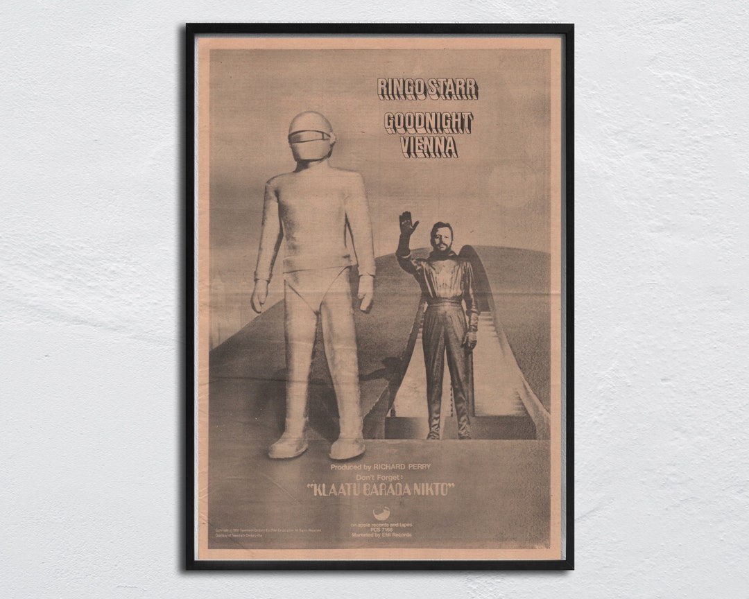 Ringo Starr BEATLES - 1974 Poster Original NME - Goodnight Vienna ...
