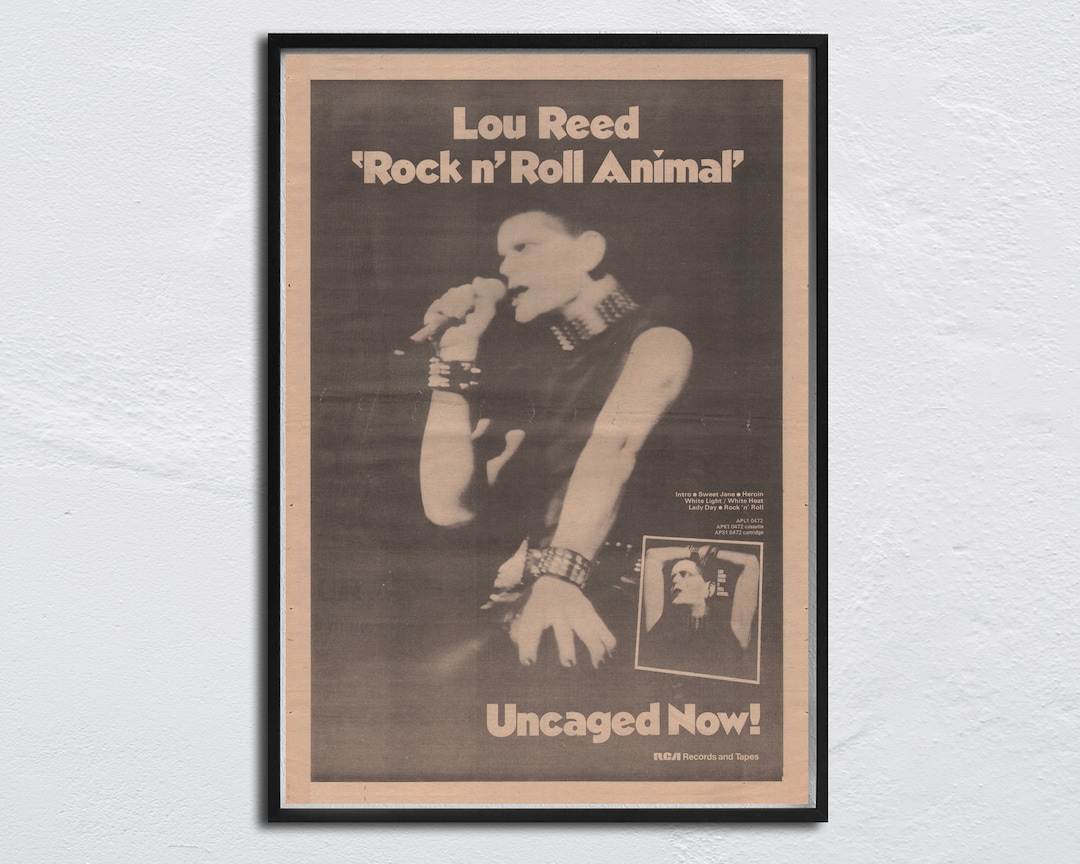 LOU REED - 1974 Poster Original NME - Rock and Roll Animal / Formerly ...