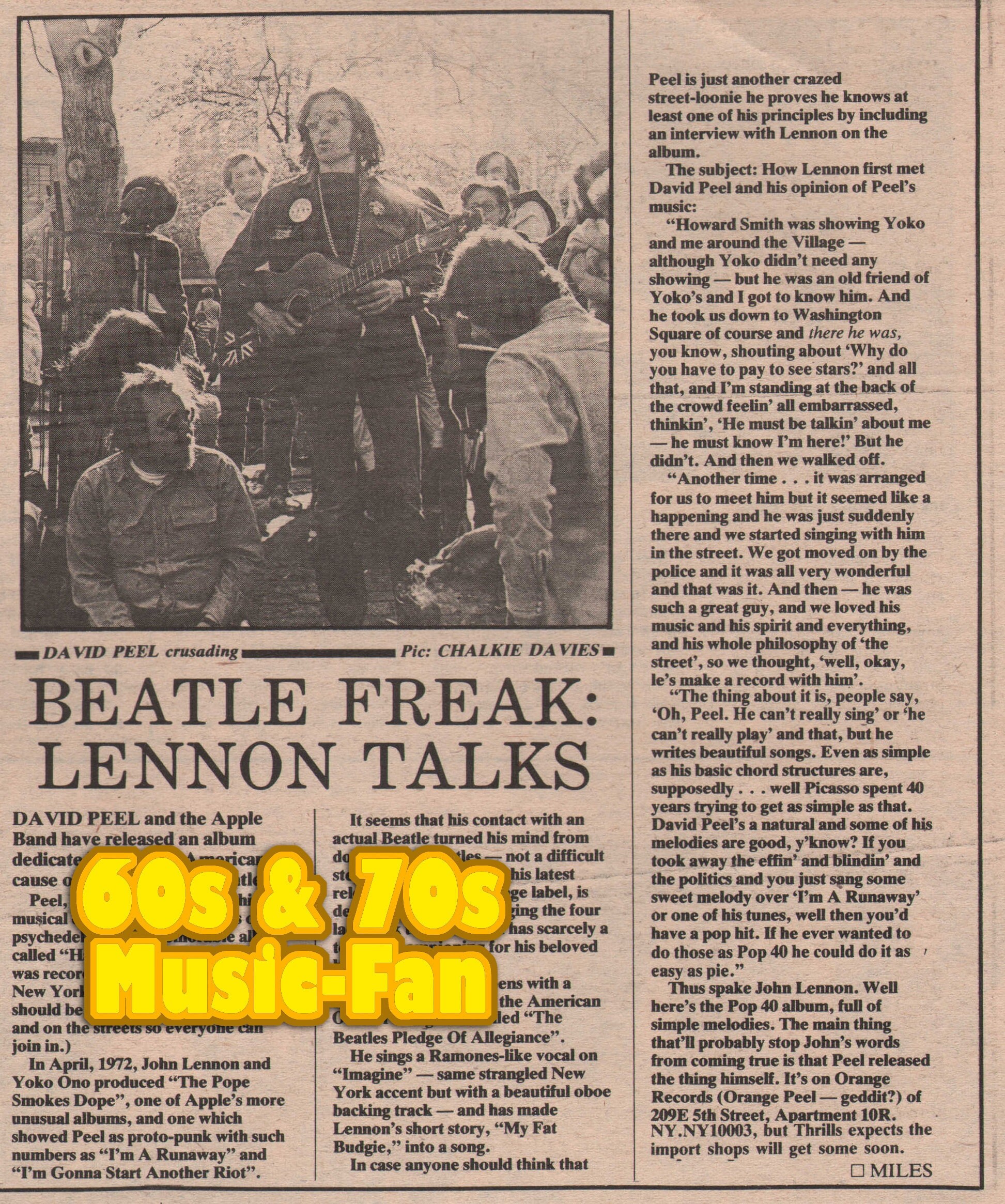 BEATLES, KISS, Michael Chapman - 1977 Original NME Clipping - Backside ...