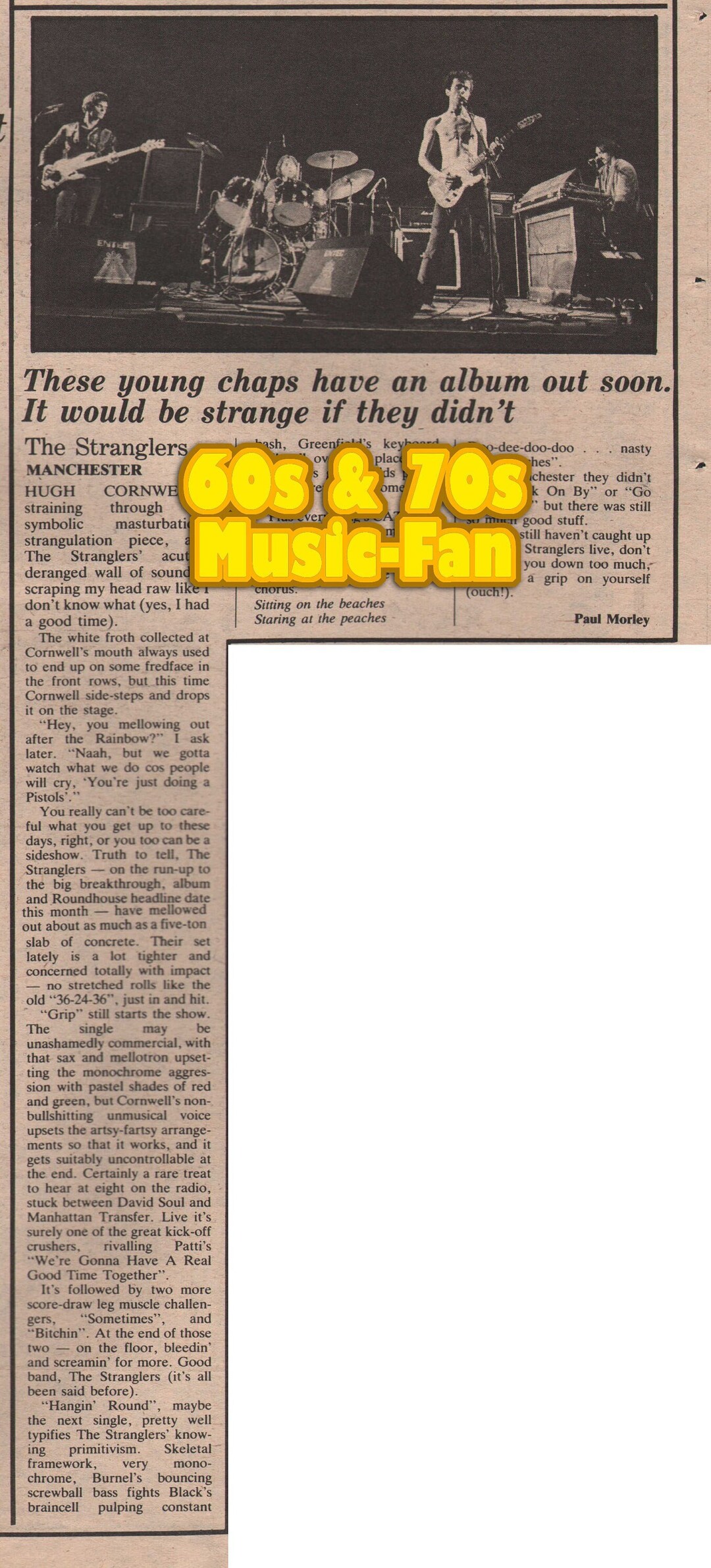 STRANGLERS - 1977 Original NME Clipping - Jean-jacques Burnel, David ...