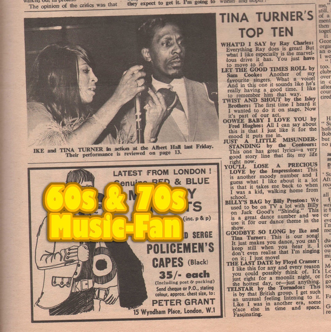 1966 Ike & TINA TURNER NME Clipping Backside/front Scott Walker, Dusty ...