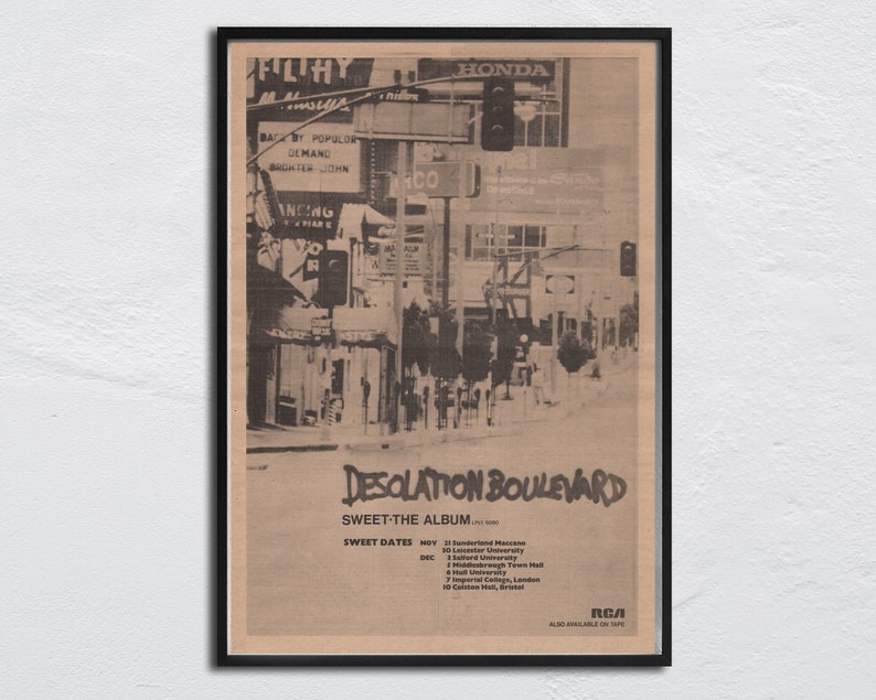 The SWEET - 1974 POSTER Original NME - Desolation Boulevard / Brian ...