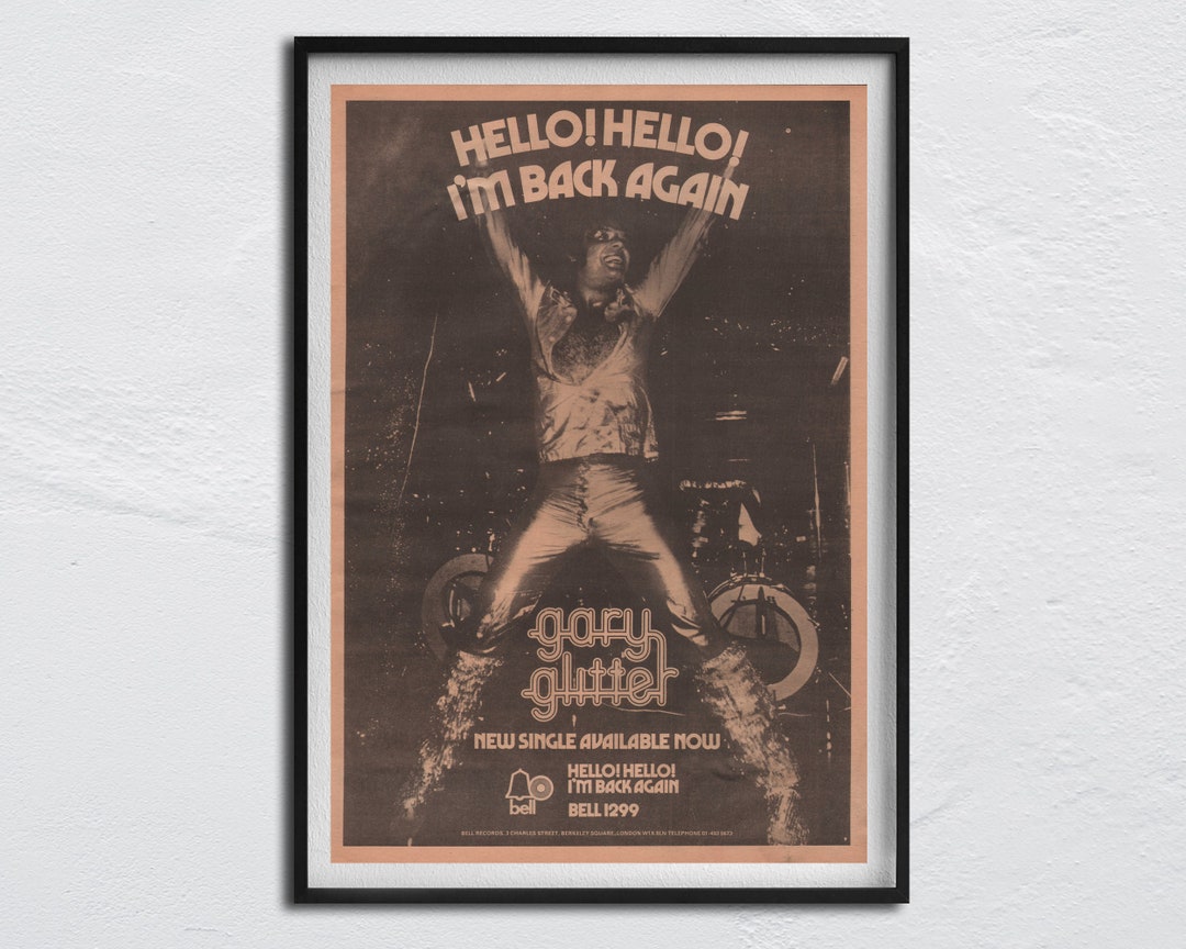 GARRY GLITTER 1973 Original NME Poster Hello Hello Im - Etsy