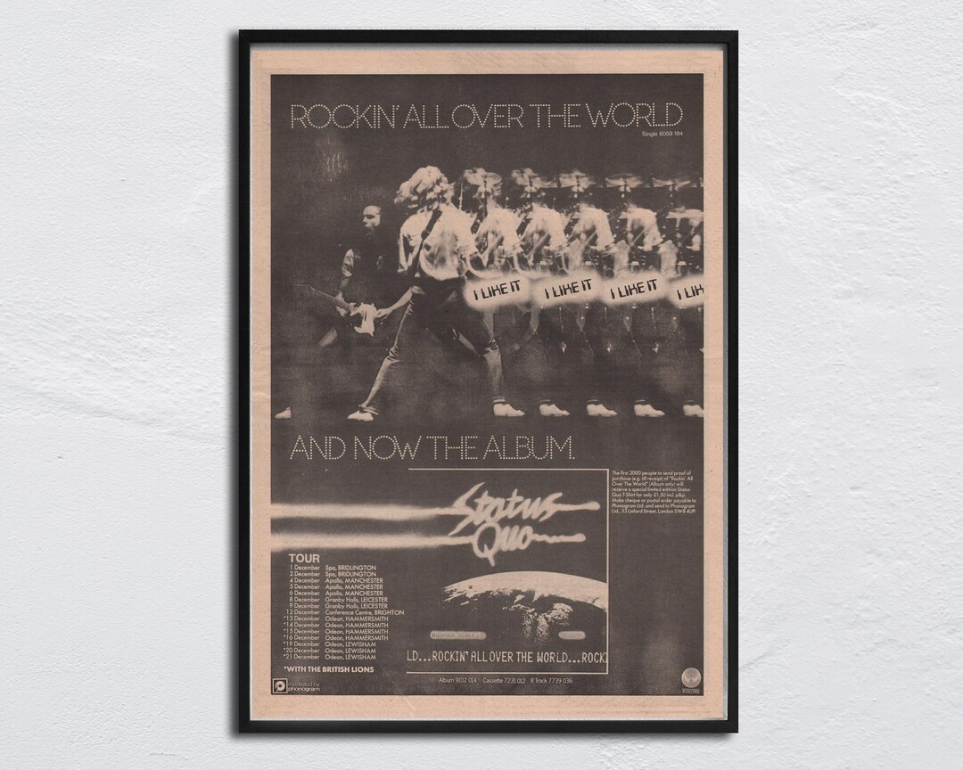 STATUS QUO - 1977 Poster Original NME - Rockin All Over the World ...