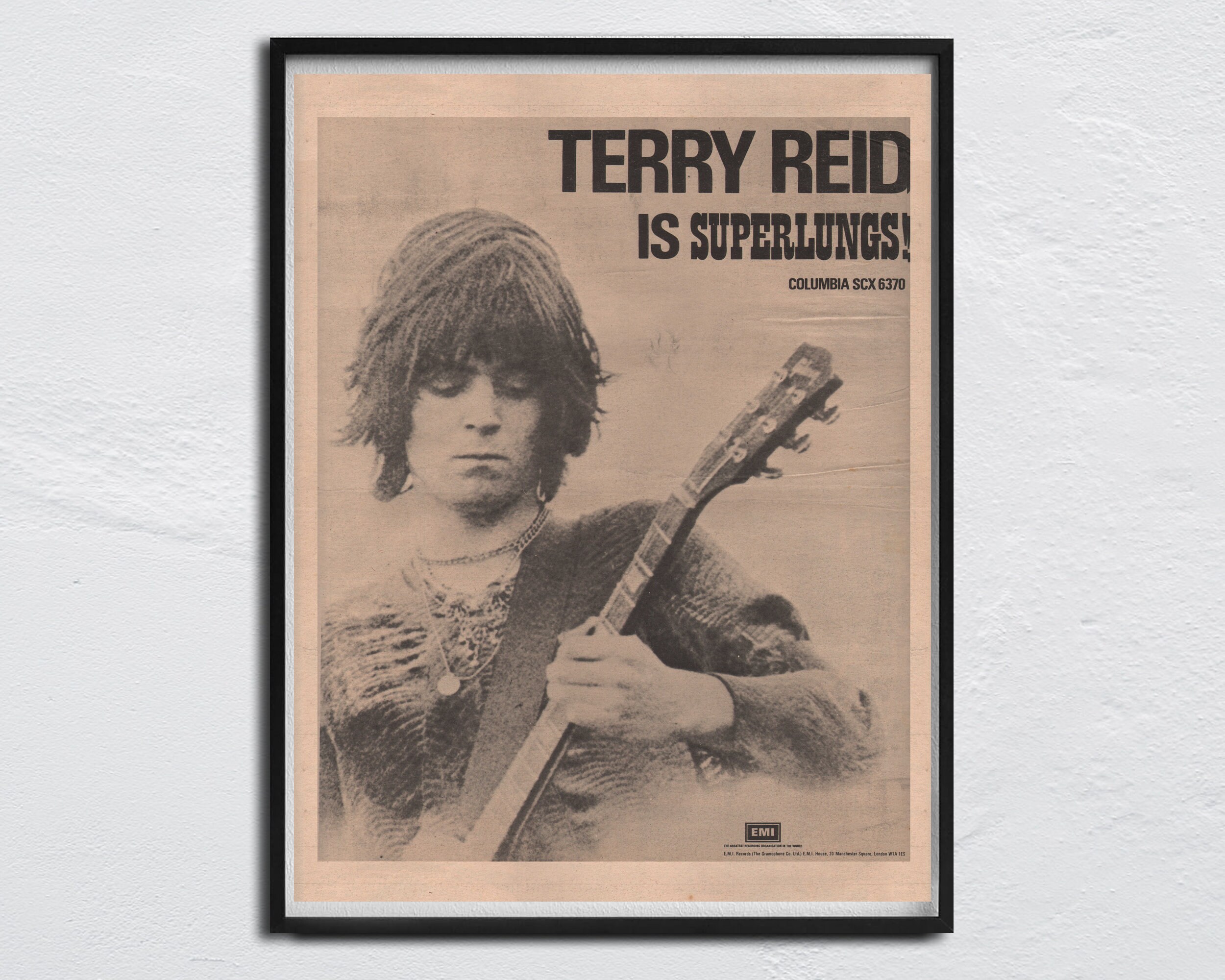 TERRY REID 1969 Poster Original NME is Superlungs - Etsy