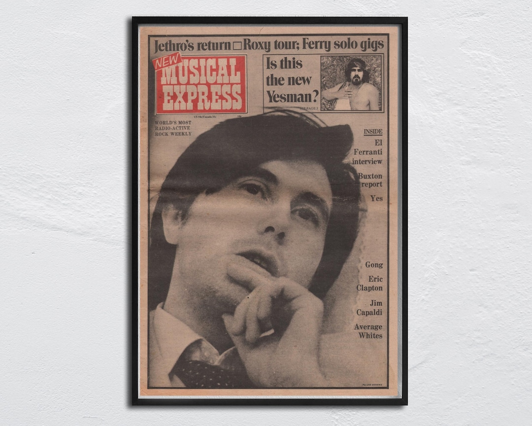 1974 Poster BRIAN FERRY / Roxy Music Original NME Brian Eno, Graham ...