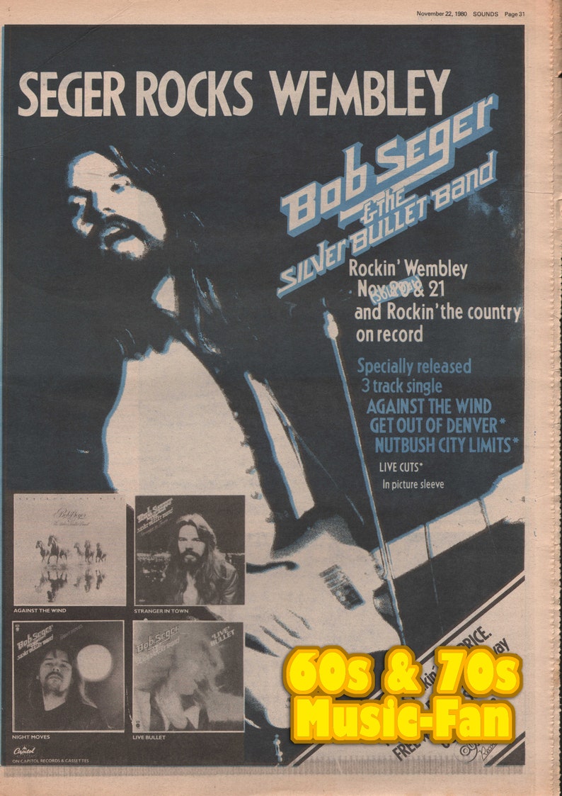 BOB SEGER Poster & Huge Black Sabbath Clipping and Chris Spedding and ...
