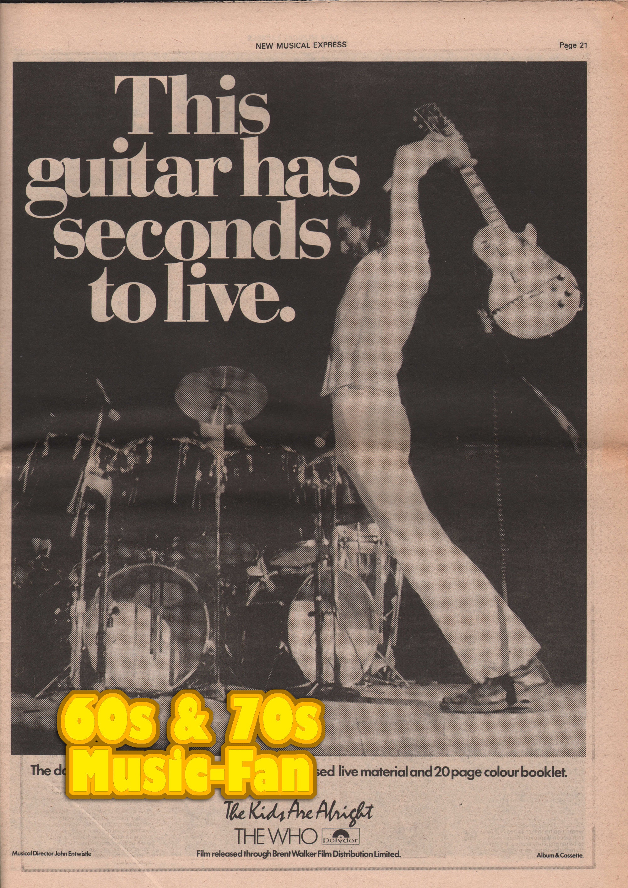 The WHO 1979 NME Poster This Guitar Has Seconds to Live / - Etsy