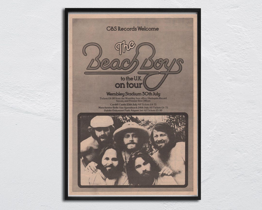 BEACH BOYS Poster - 1977 Original NME - on Tour at Wembley Stadium ...