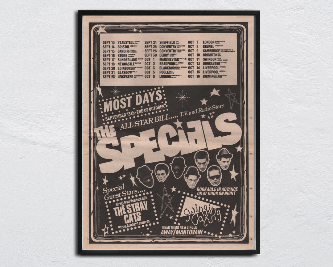 THE SPECIALS Poster 1980 / Original NME / Stray Cats - Swing Cats ...