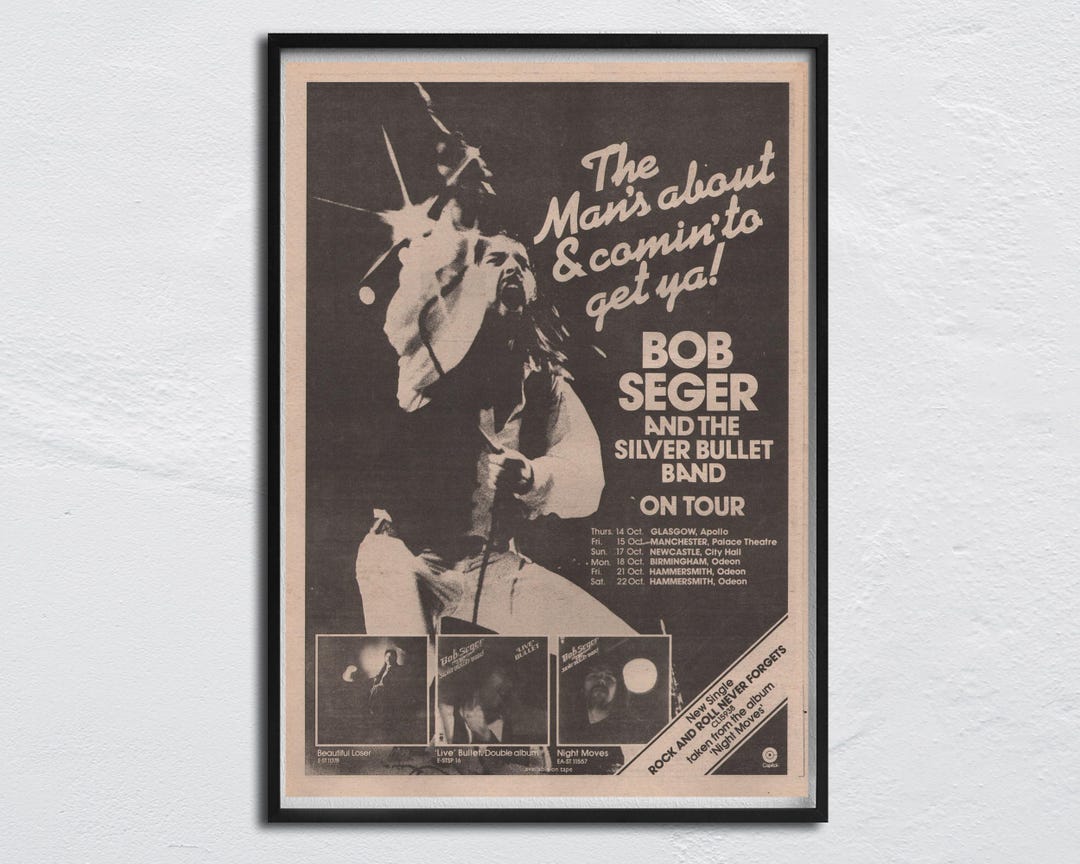 BOB SEGER Poster 1977 Original NME the Mans About & Comin to Get Ya ...
