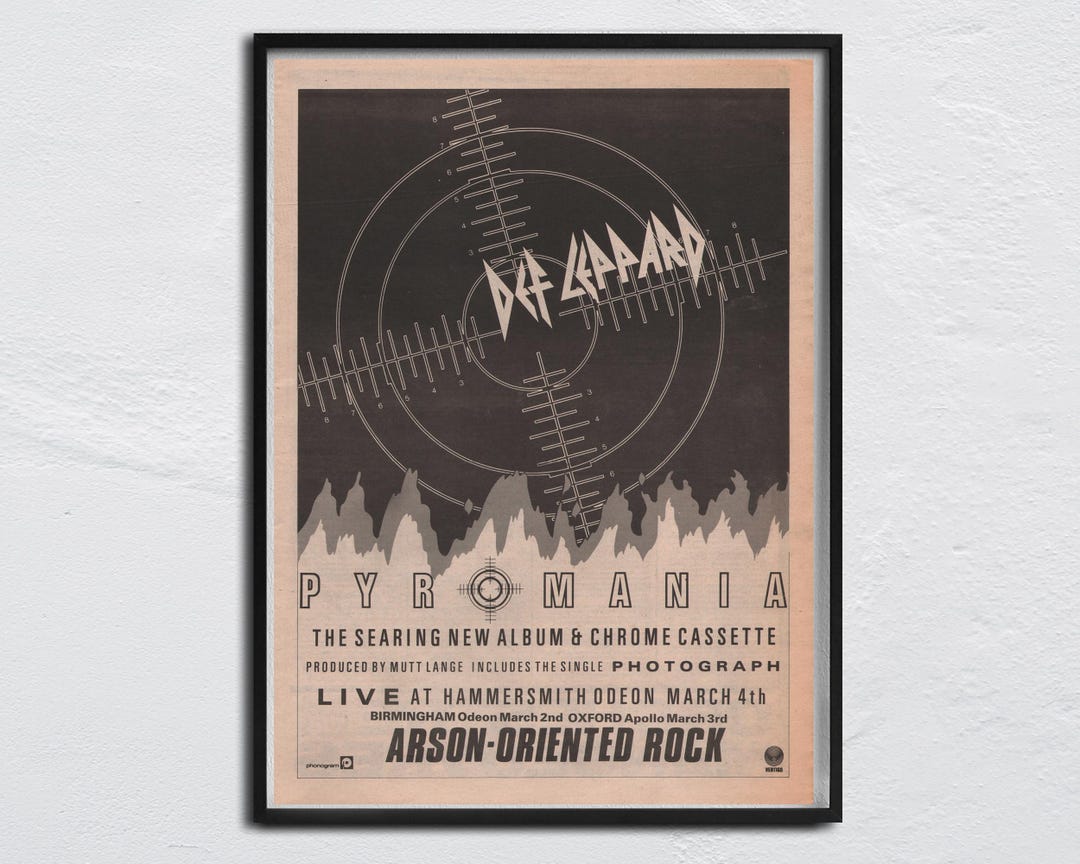 DEF LEPPARD Poster 1983 - Original NME - Pyromania Joe Elliott, Rick ...