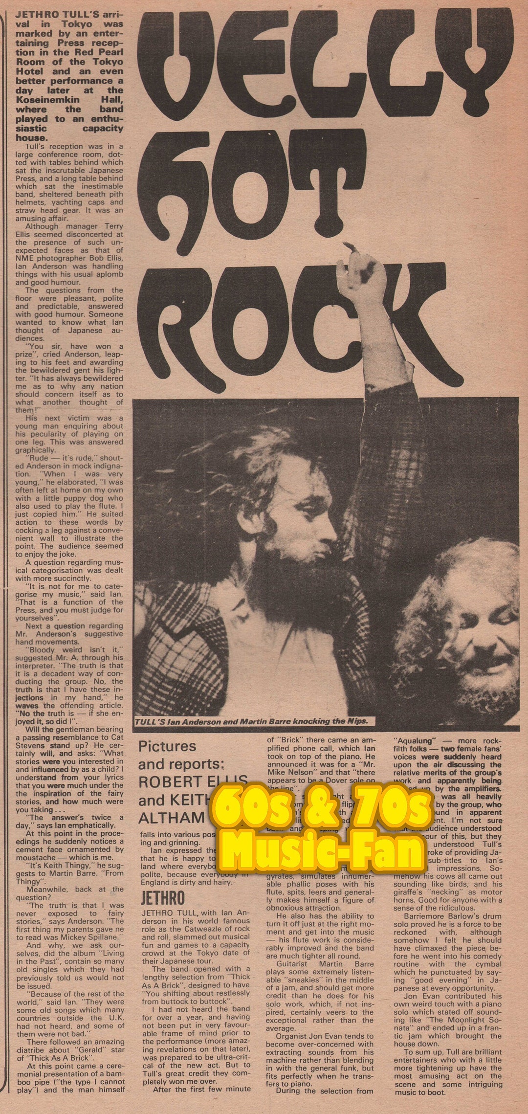 1972 FREE, ELP, Jethro Tull NME Clipping Also Johnny Nash / Ian ...