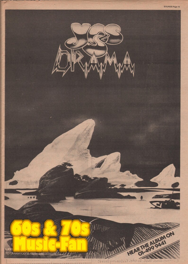 YES - 1980 POSTER Original NME - Drama / Tony Kaye, Bill Bruford, Jon ...