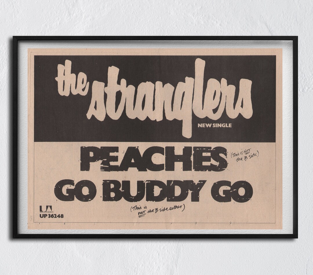 STRANGLERS 1977 Original NME Poster Peaches / Go Buddy Go Jean Backside ...