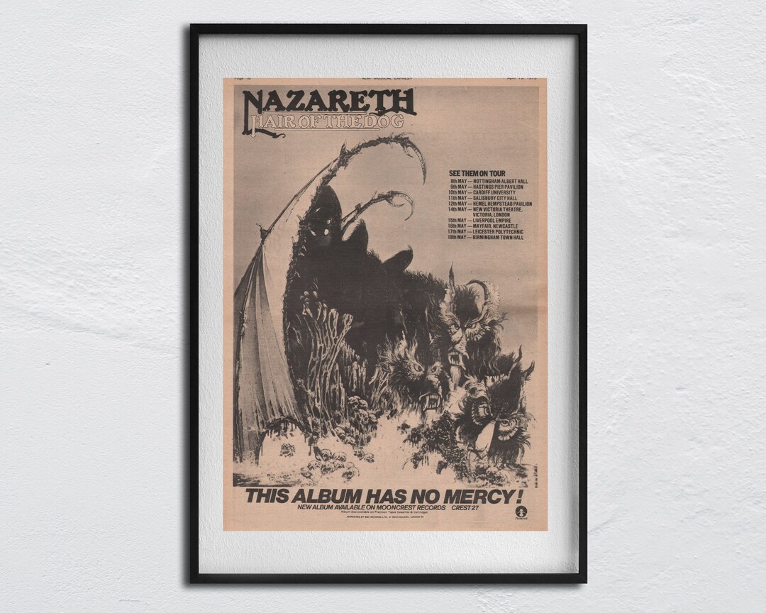 NAZARETH POSTER - 1975 Original NME - Dan Mccafferty, Manny Charlton ...
