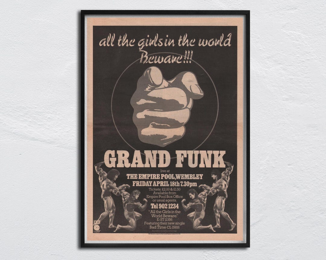 GRAND FUNK Poster - 1975 Original NME - All the Girls in the World ...