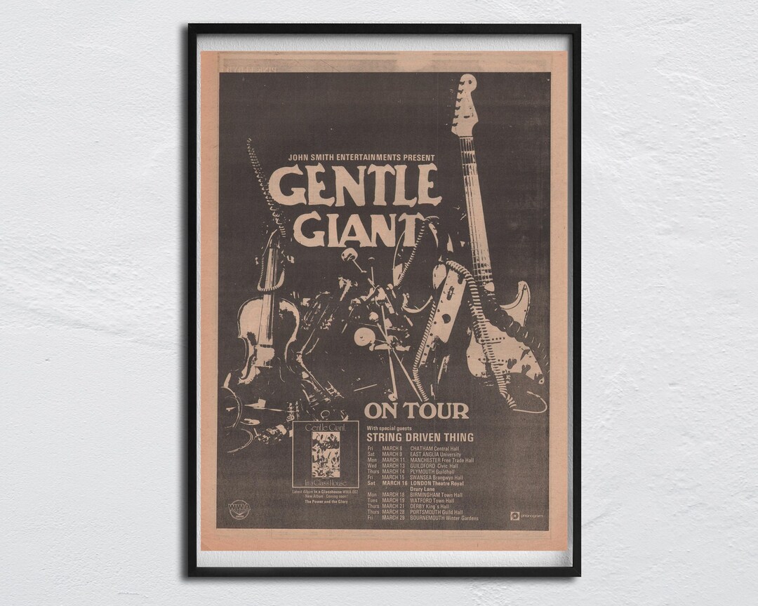 GENTLE GIANT Poster - 1974 Original NME - in a Glass House / Gary Green ...
