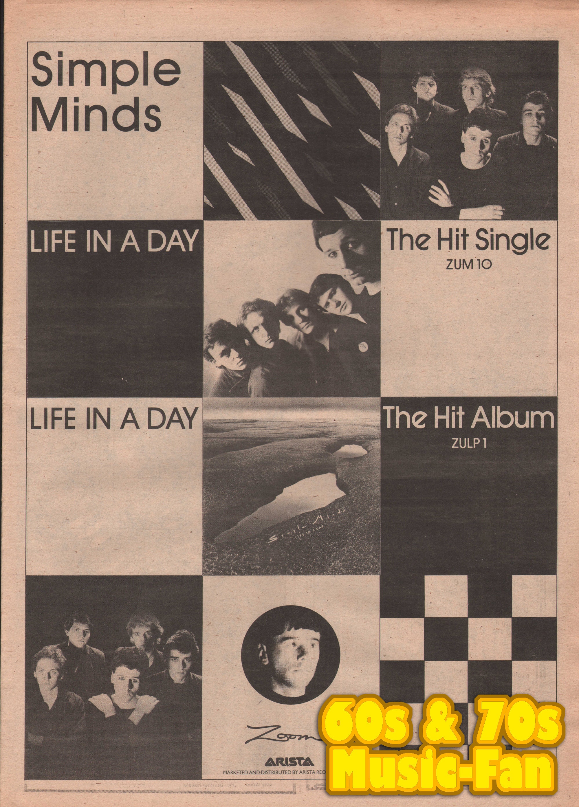 SIMPLE MINDS - 1979 Original NME Poster - Life in a Day - Jim Kerr ...