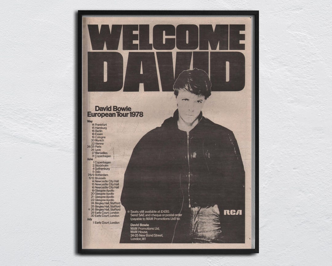 David Bowie Poster - 1978 Original NME - European Tour 1978 - Etsy