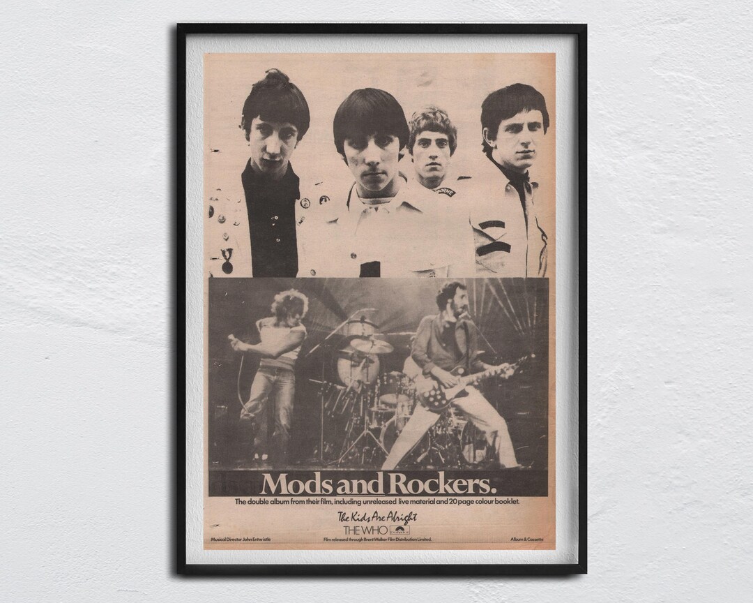 The WHO Poster - 1979 Original NME - Mods and Rockers / the Kids Are ...