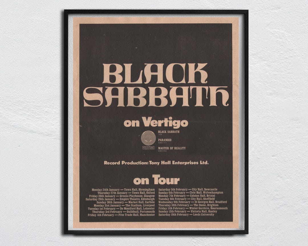 BLACK SABBATH Poster 1972 Original NME / Paranoid Master of Reality on ...