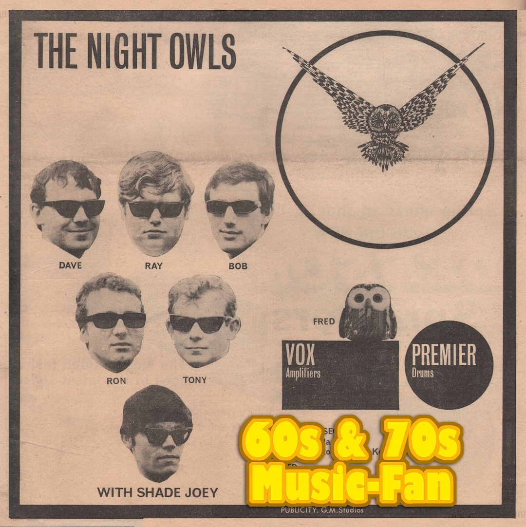 1964 Poster Shade Joey and the NIGHT OWLS Original NME Ray Russell ...