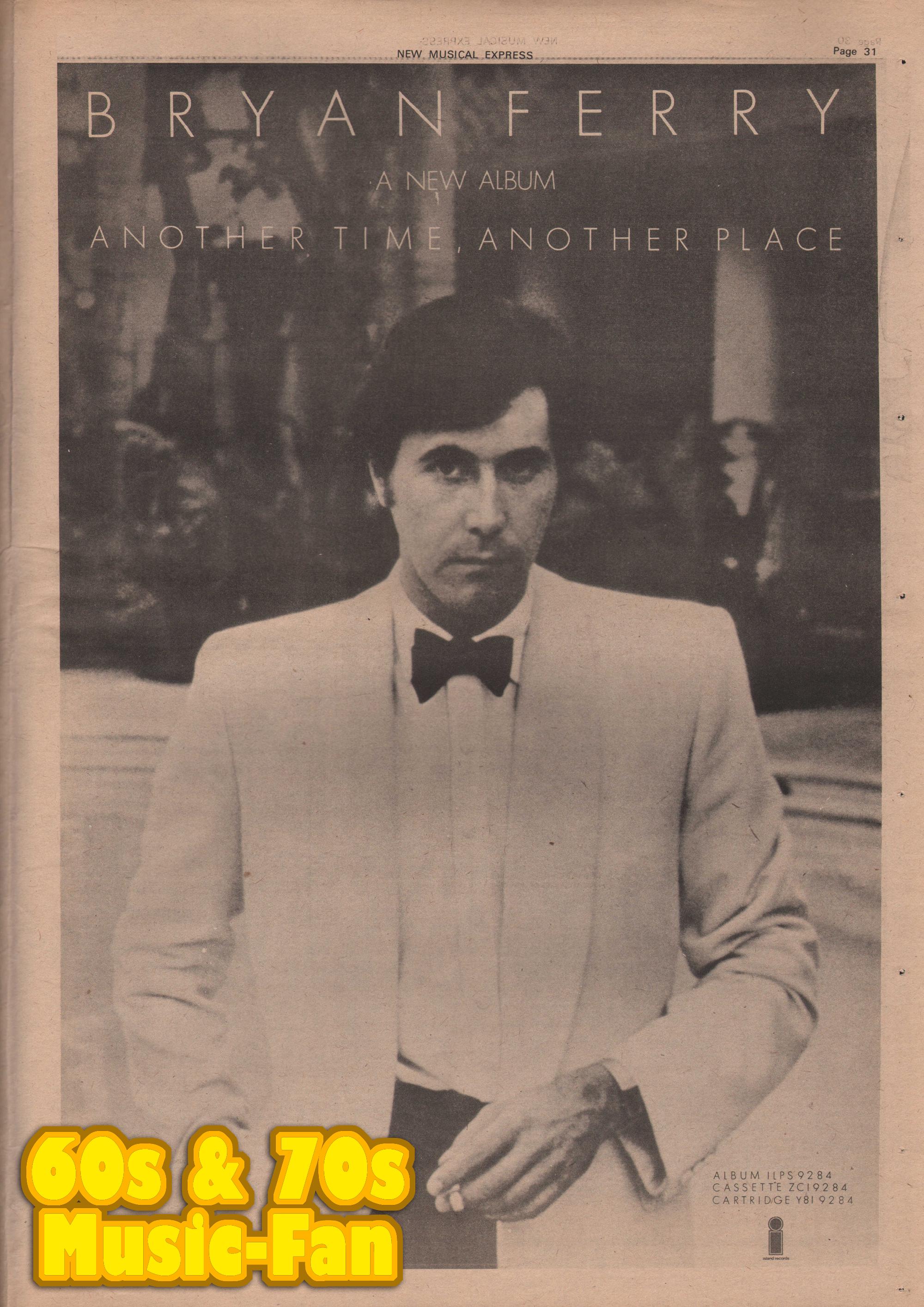 1973 Poster BRIAN FERRY / Roxy Music - Original NME - Brian Eno, Graham ...