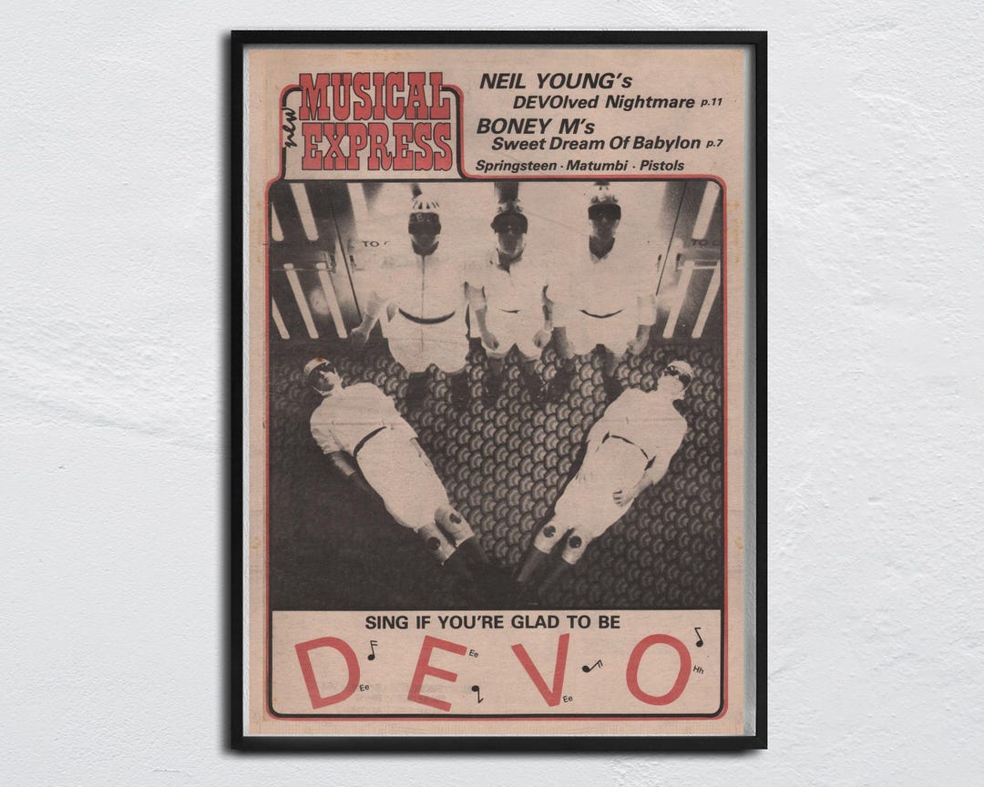 DEVO - 1978 Poster Original NME - Gerald Casale, Mark Mothersbaugh, Bob ...
