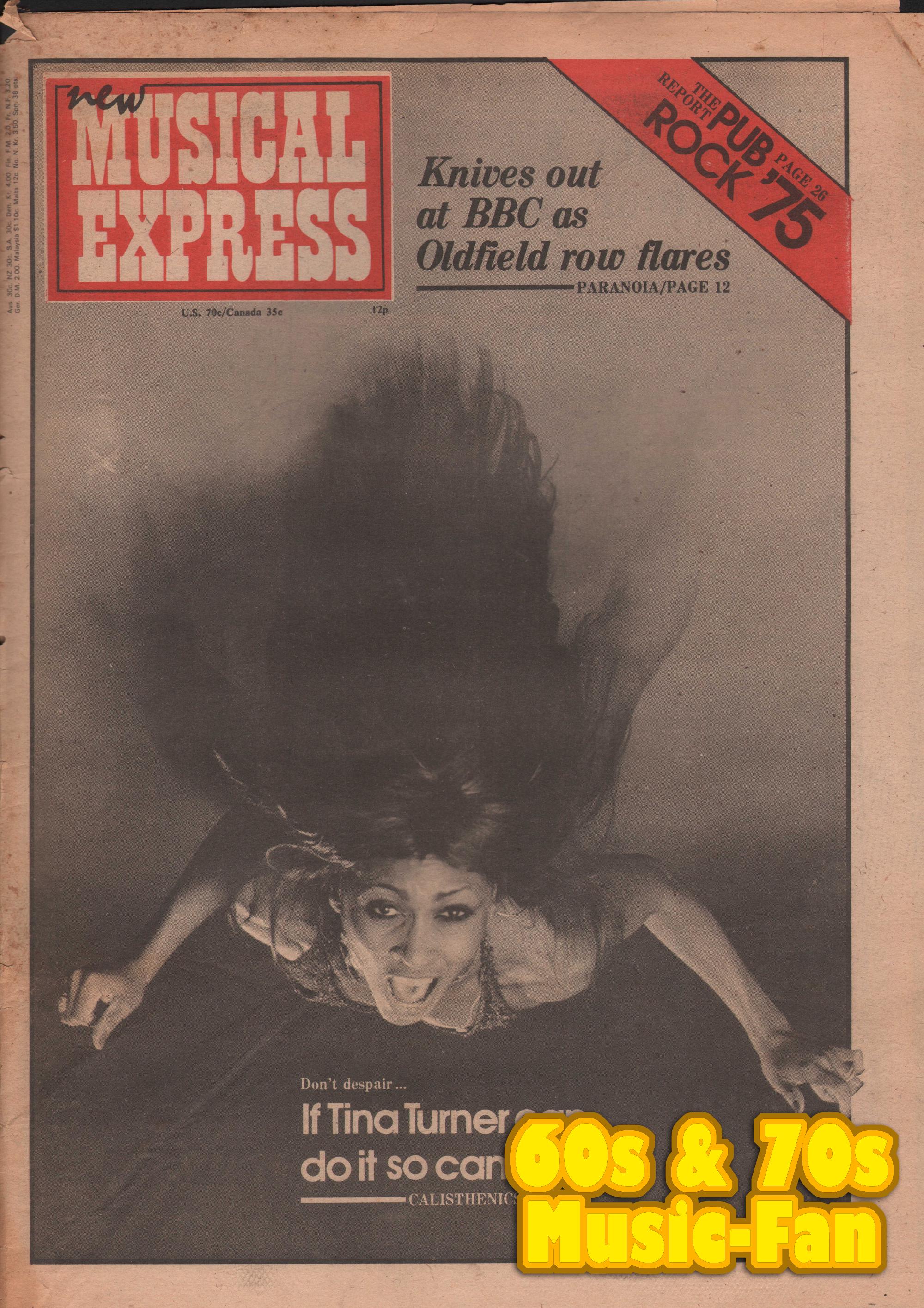 TINA TURNER Poster - 1975 Original NME - Etsy