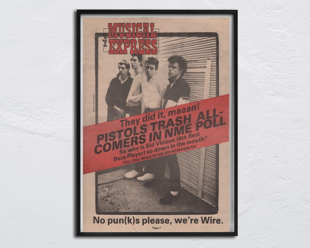 WIRE Poster - 1977 Original NME - Colin Newman, Graham Lewis, Robert ...