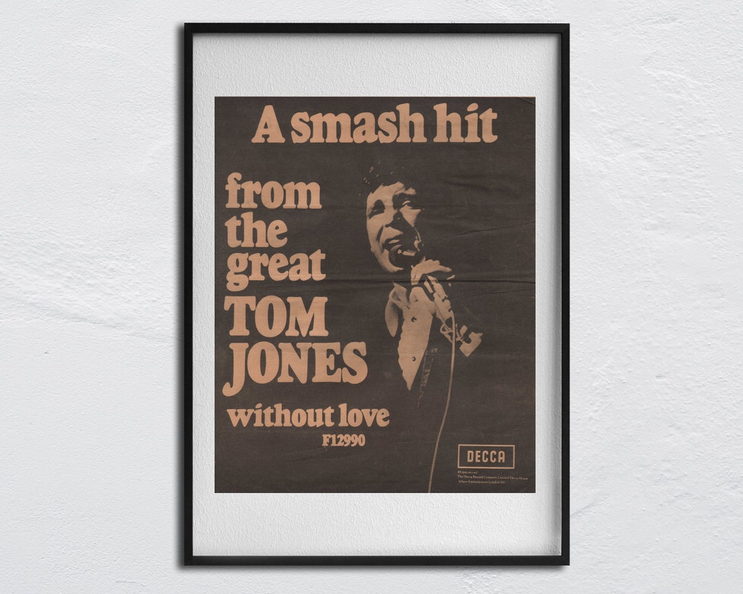 TOM JONES Poster 1969 NME Original without Love New Musical Express ...