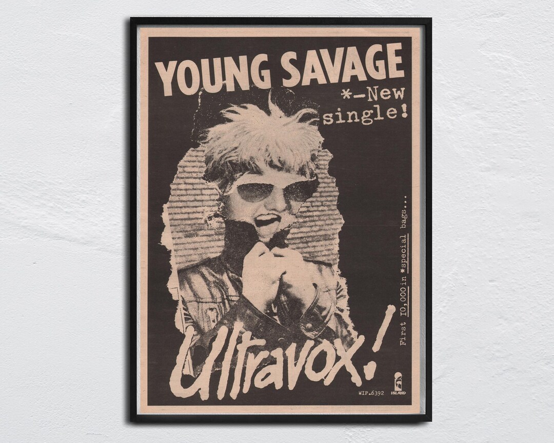 ULTRAVOX - Poster 1977 Original NME - Young Savage - Chris Cross, Billy ...