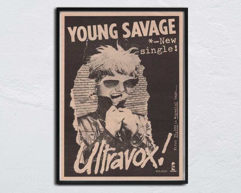 ULTRAVOX - Poster 1977 Original NME - Young Savage - Chris Cross, Billy ...