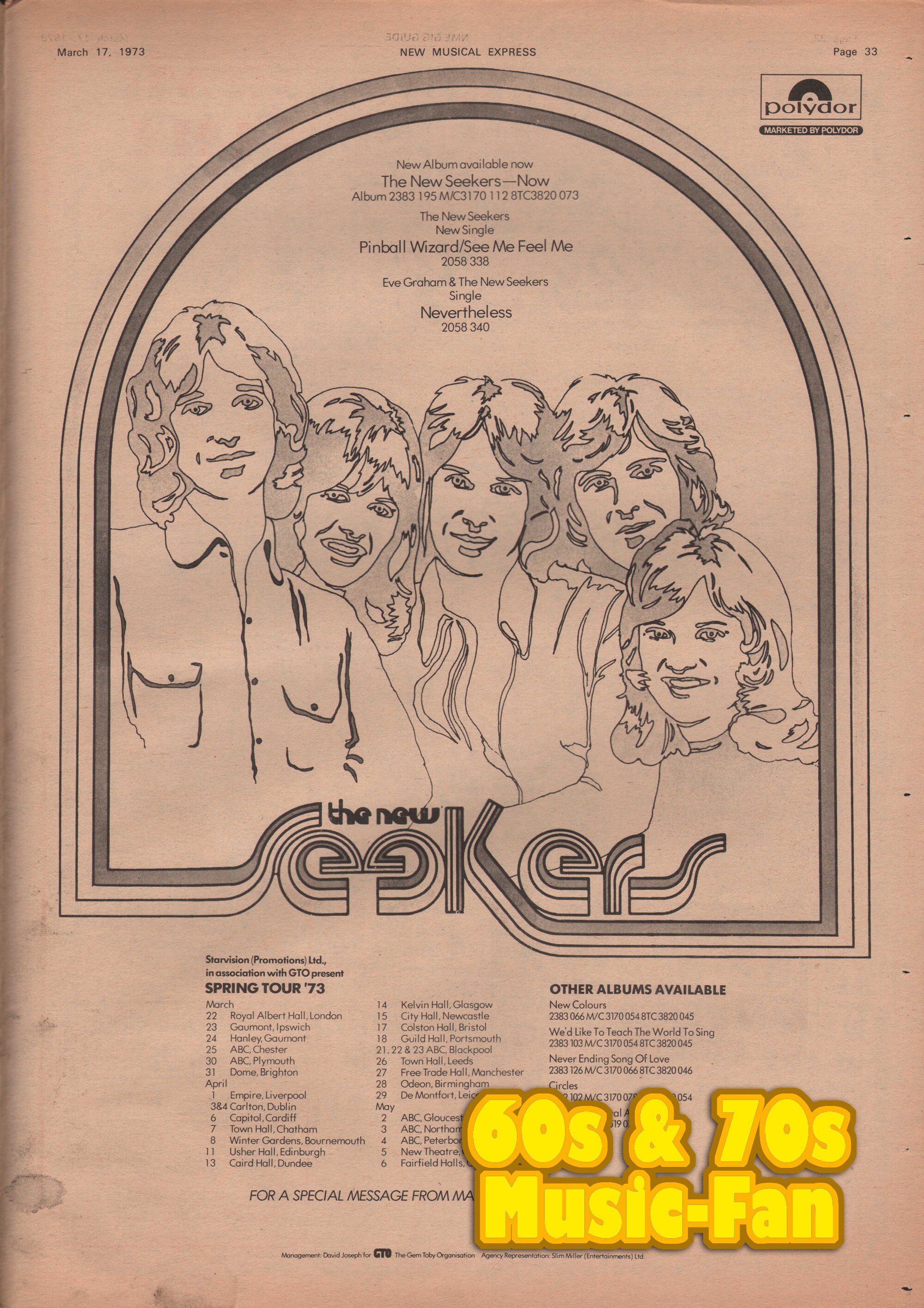 SLADE 1973 Poster Original NME at Wembley Backside: New Seekers / Noddy ...