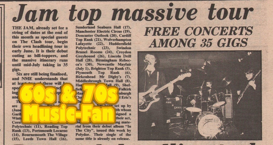 The JAM 1977 Original NME Clipping Paul Weller, Bruce Foxton, Rick ...