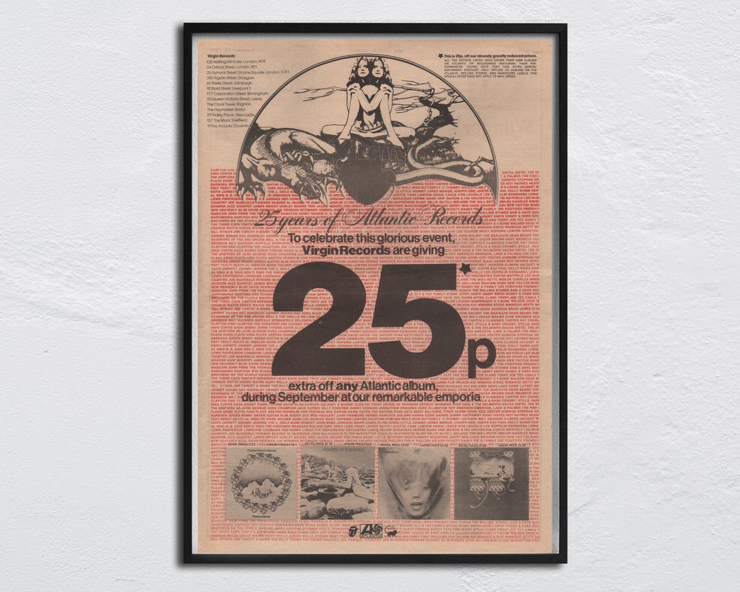 1973 Poster ROLLING STONES, Led Zeppelin, Yes, Alice Cooper, Melissa ...