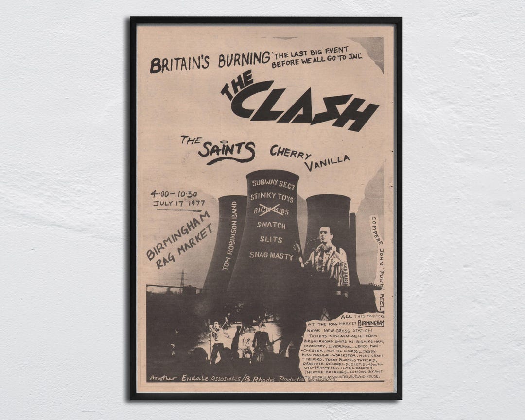 The CLASH Poster - 1978 Original NME - Britains Burning & Saints ...